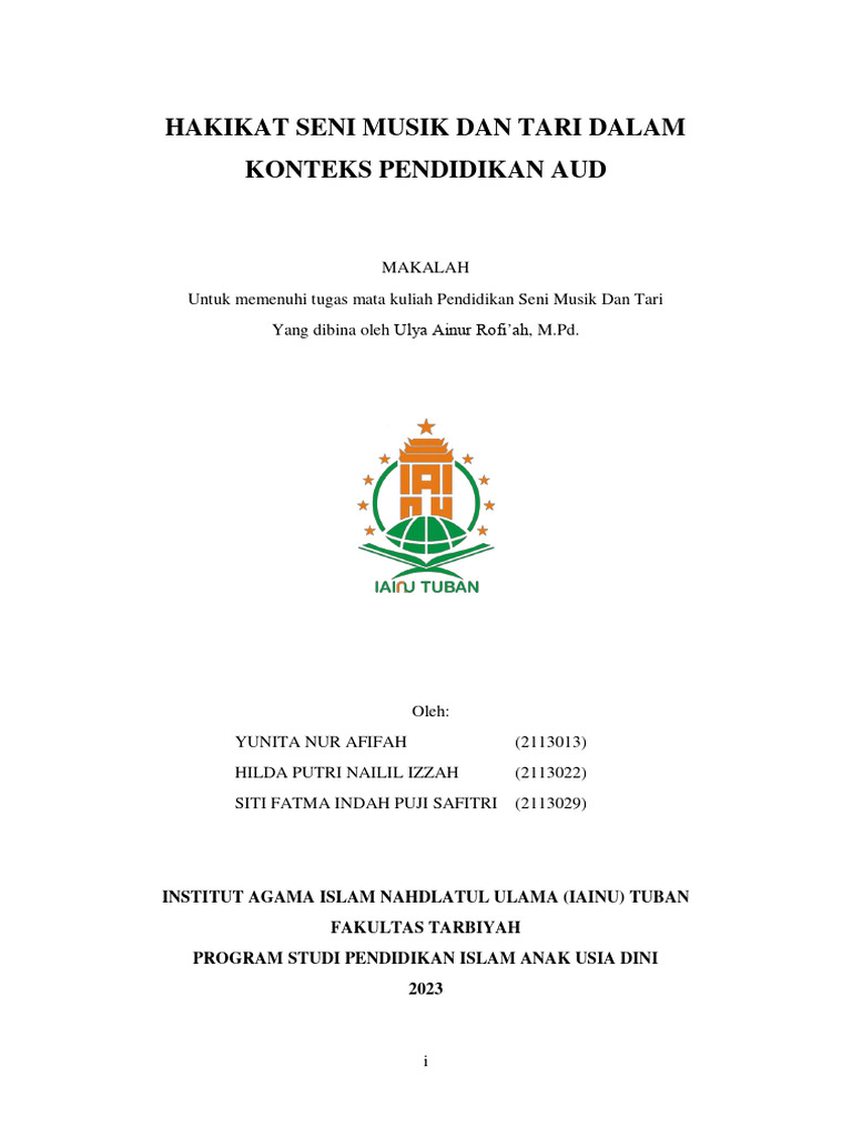 Hakikat Seni Musik dan Tari untuk AUD | PDF | Seni
