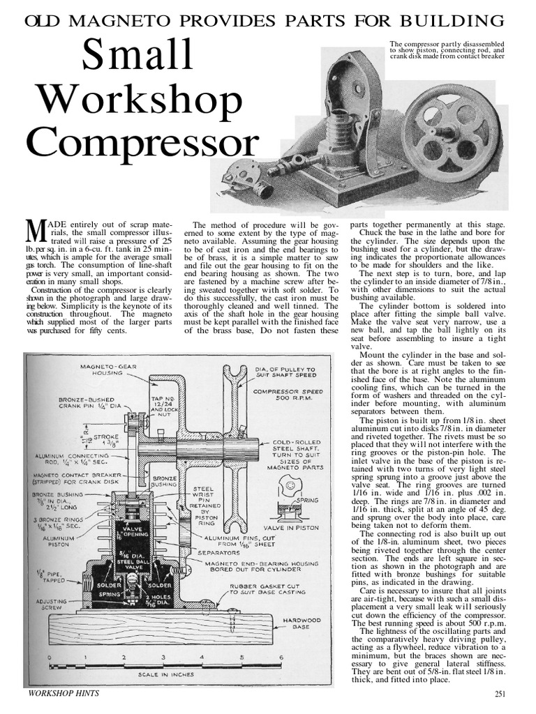 Small Workshop Compressor | PDF | Valve | Piston