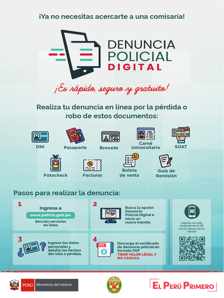 Pasos para Realizar Una Denuncia Policial Digital | PDF