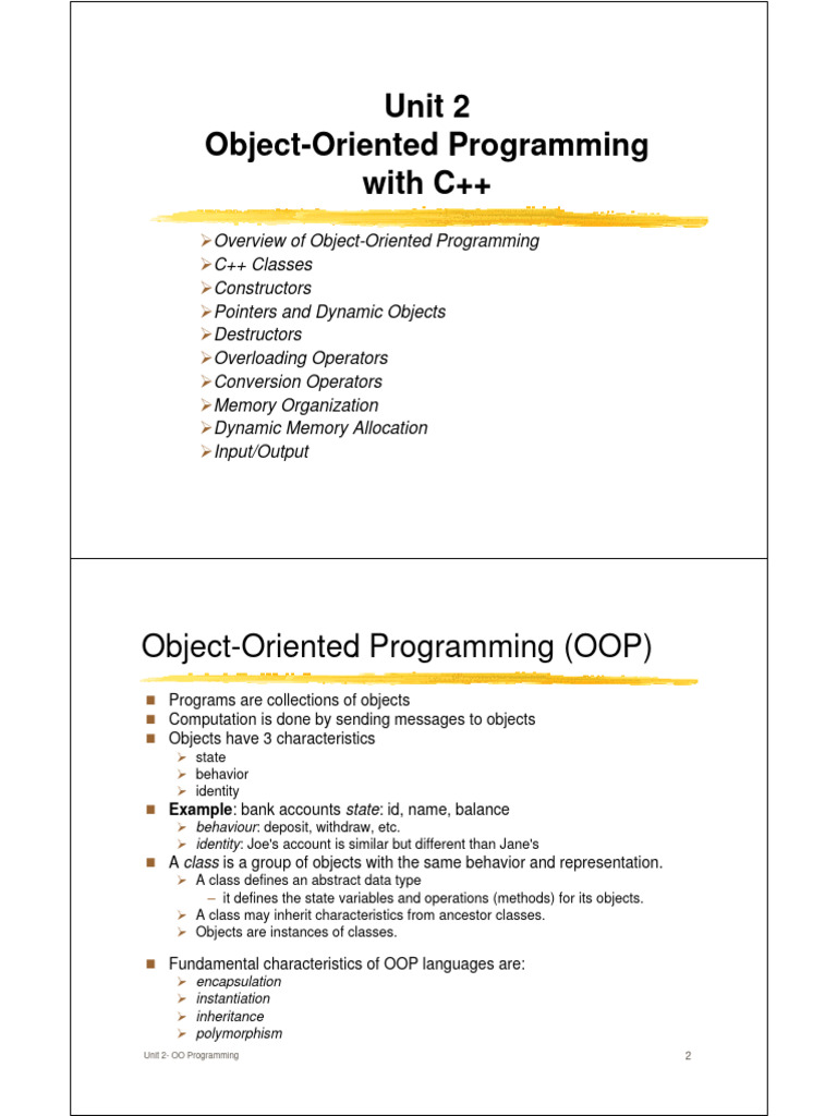 Unit2 OOProgramming | PDF