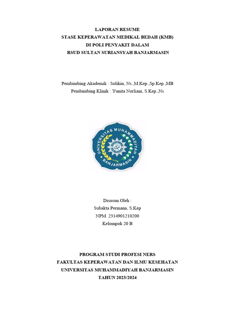 Laporan Resume Rajal PD 1 (Bakta) | PDF