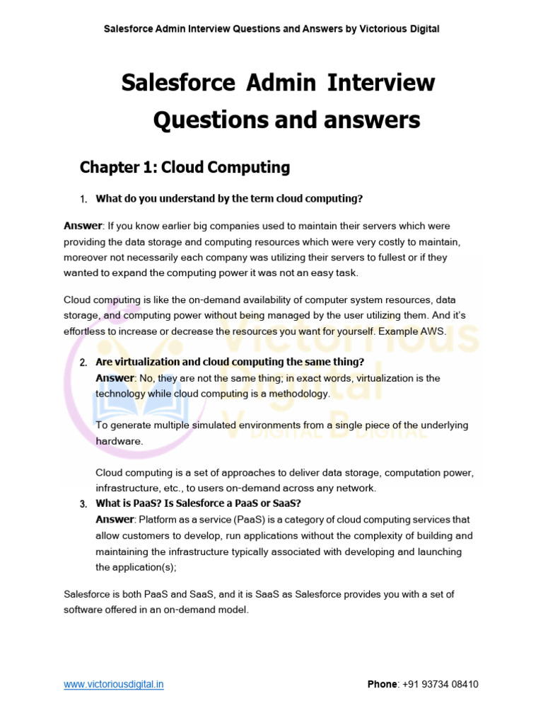 Salesforce Admin Study Material | PDF | Software As A Service | Cloud ...