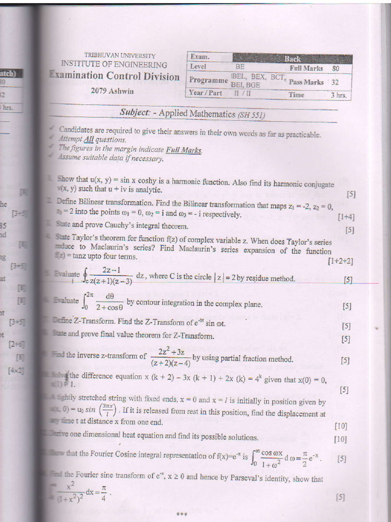 Math Past Questions | PDF
