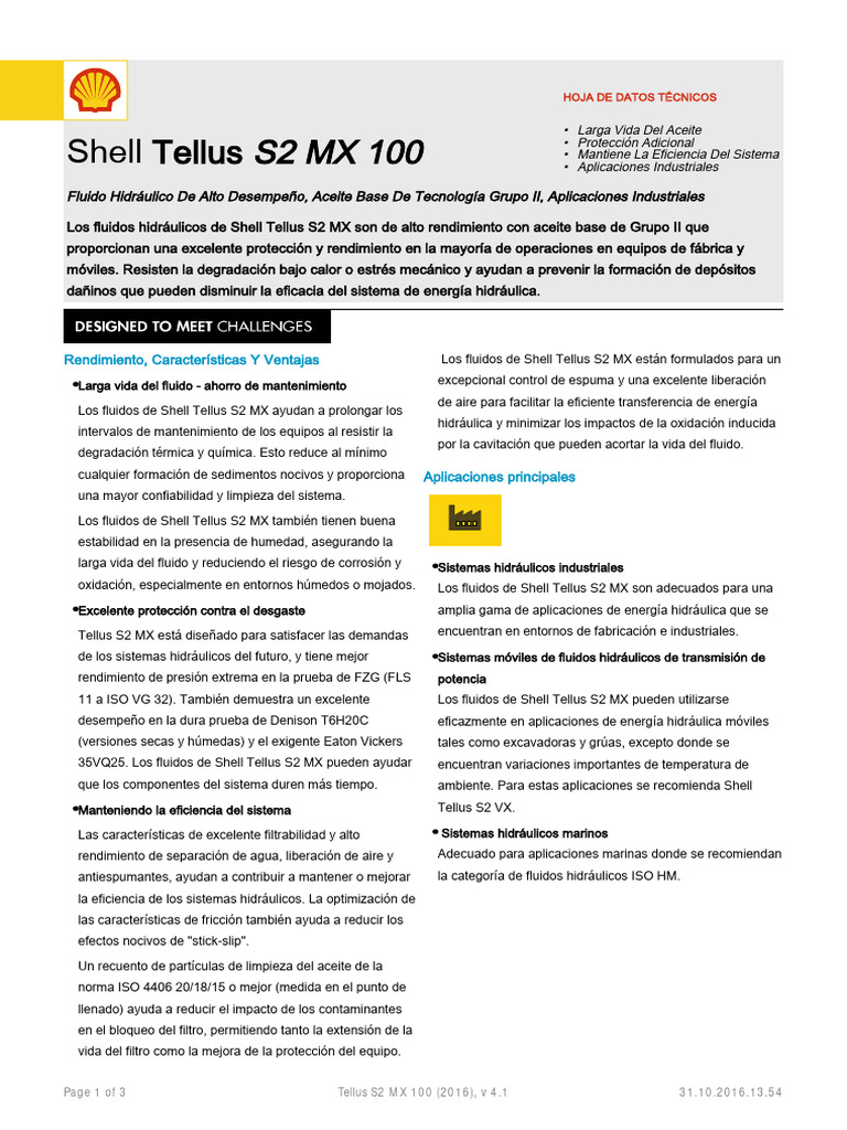 Shell Tellus S2 MX 100 | PDF