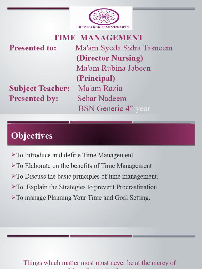 Time Management | PDF | Time Management | Professional Skills