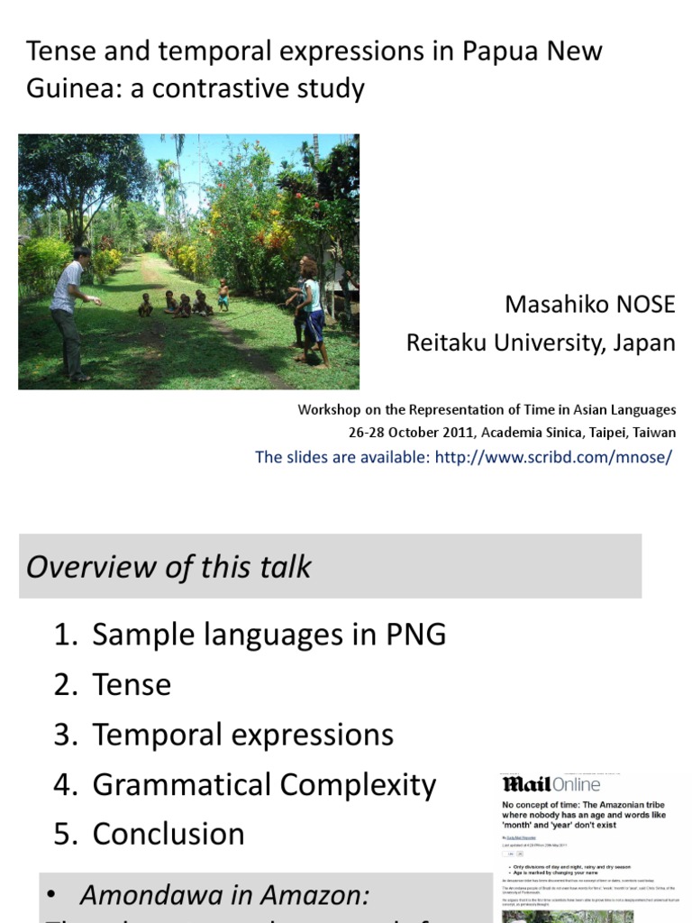 Tense & Temporal Expressions in PNG | PDF