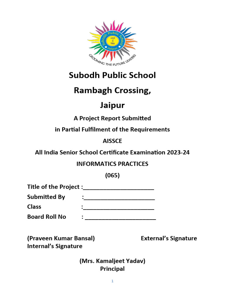 Sample Project Report | PDF | Secondary Education