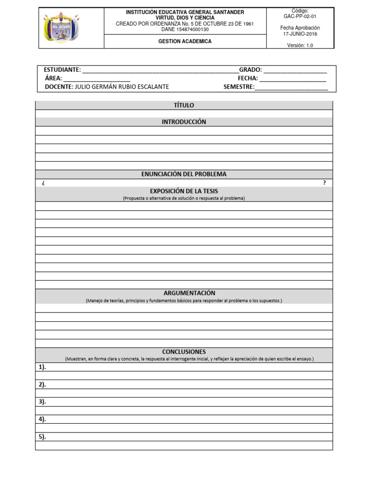 Formato de Ensayo | PDF