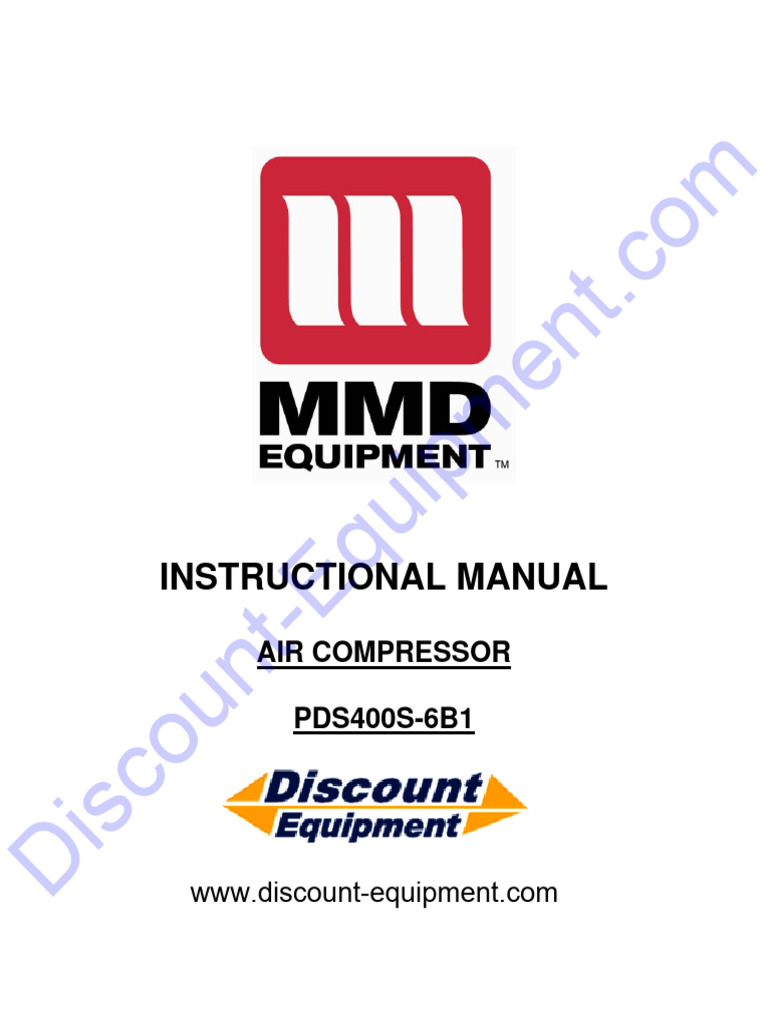 Instructional Manual: Air Compressor PDS400S-6B1 | PDF | Valve | Tractor