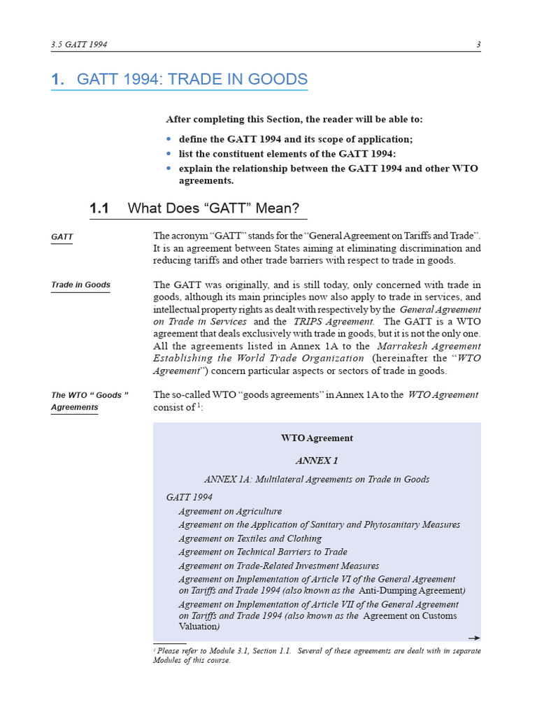 Intro To GATT | PDF | World Trade Organization | General Agreement On Tariffs And Trade