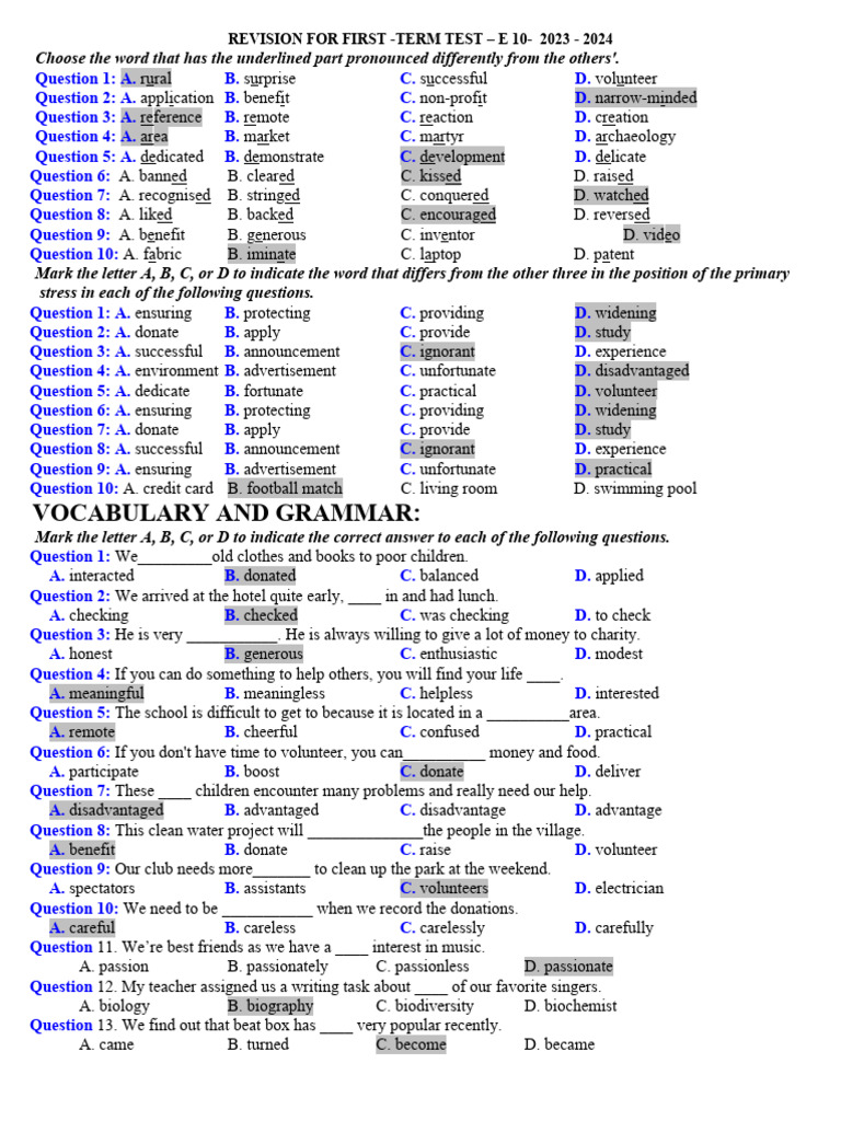 De Cuong On Thi Hoc Ki 1 Tieng Anh 10 Global Success | PDF | Social Science