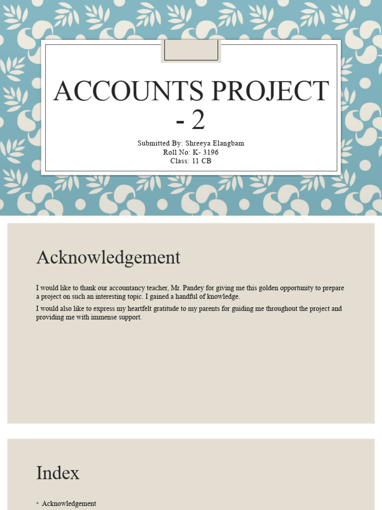 Accounts Project 2 Class 11 Bank Reconciliation Statement | PDF