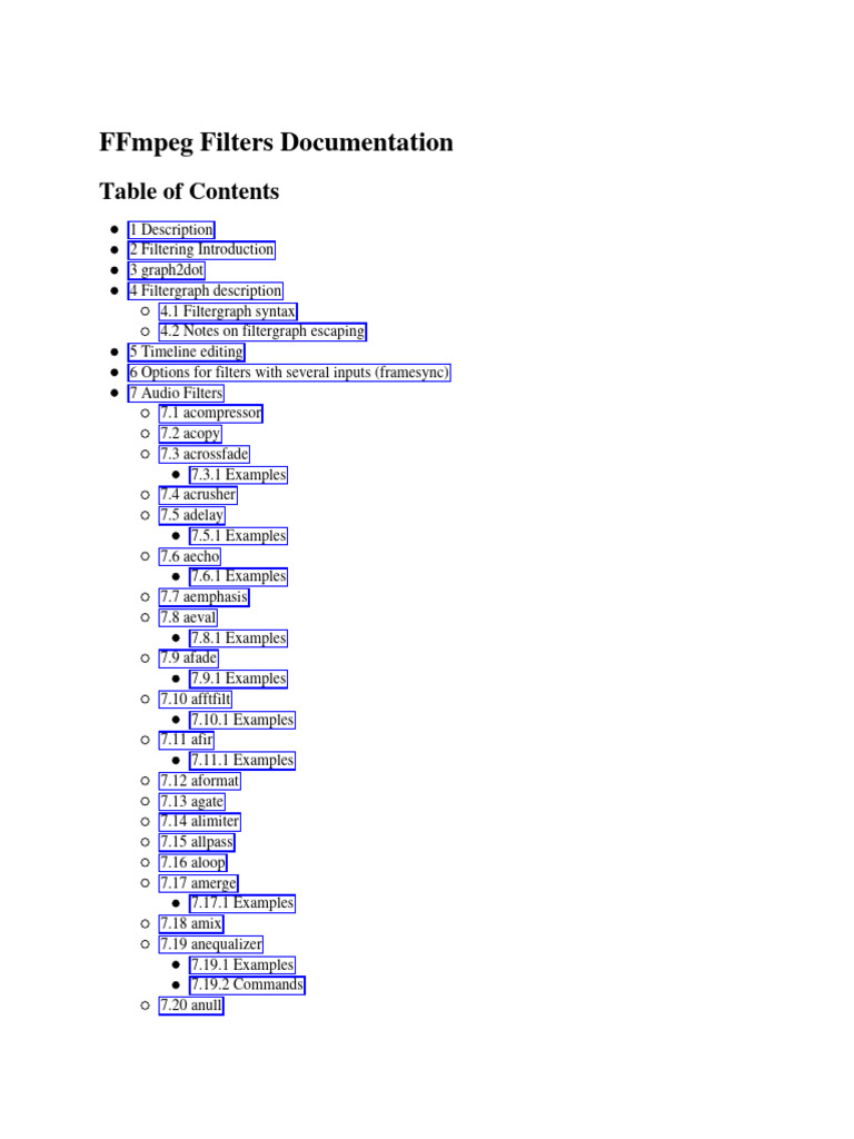 Ffmpeg Filters | PDF | Parameter (Computer Programming) | Sampling (Signal Processing)