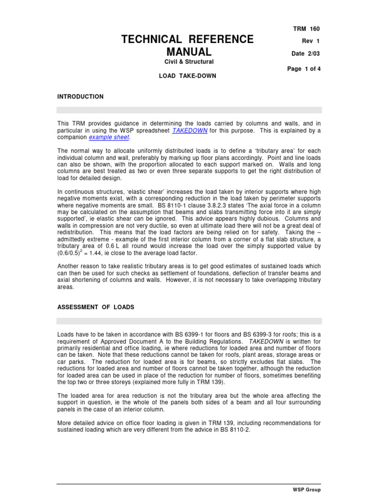 TRM160 Load Take-Down | PDF | Beam (Structure) | Column