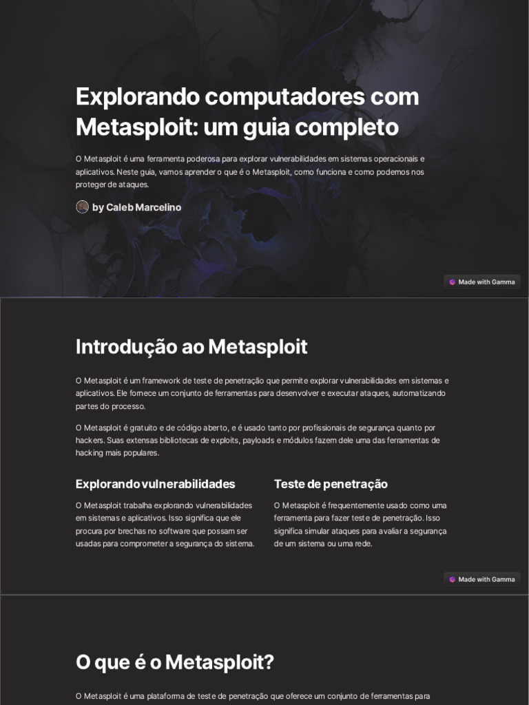 Explorando Computadores Com Metasploit Um Guia Completo | PDF | Vulnerabilidade (informática ...
