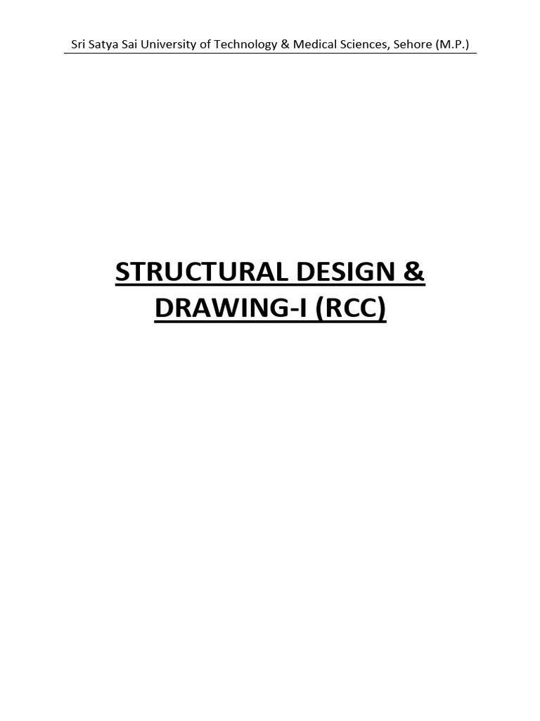 Structural Design & Drawing-I (RCC) : Sri Satya Sai University of ...