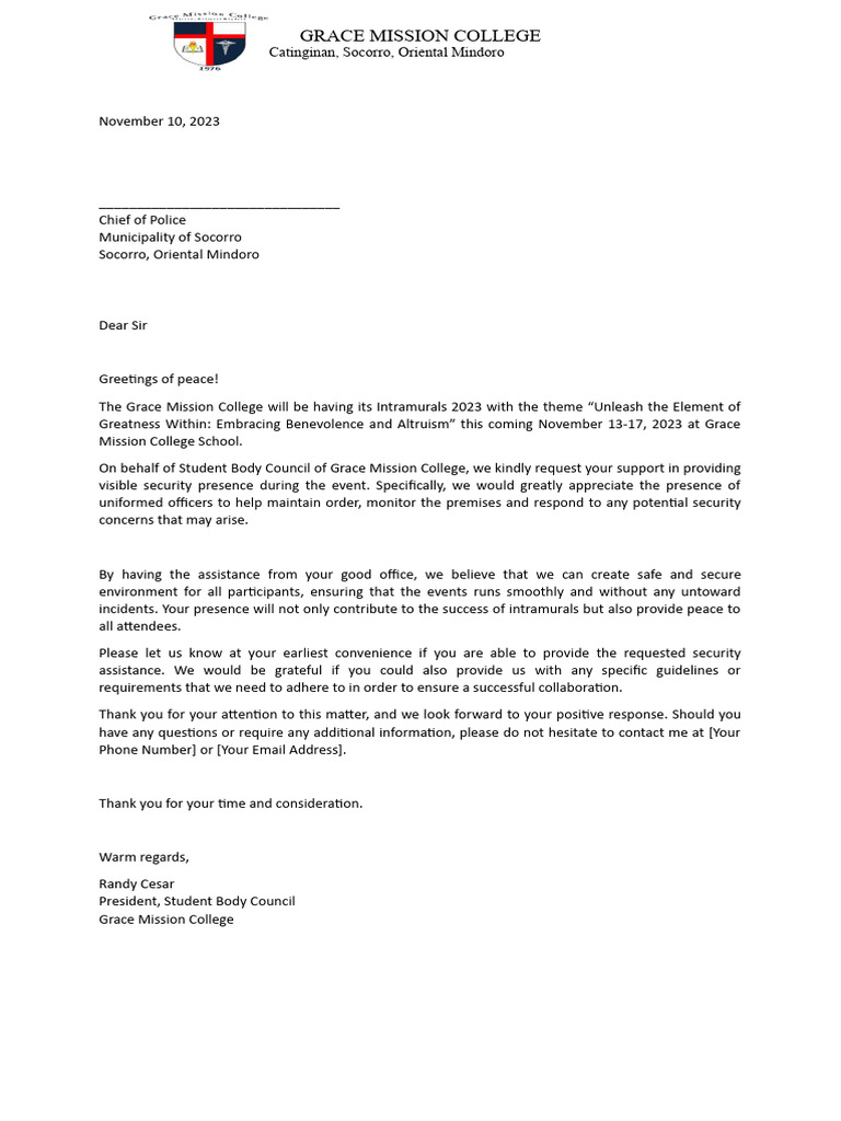 Request Letter | PDF