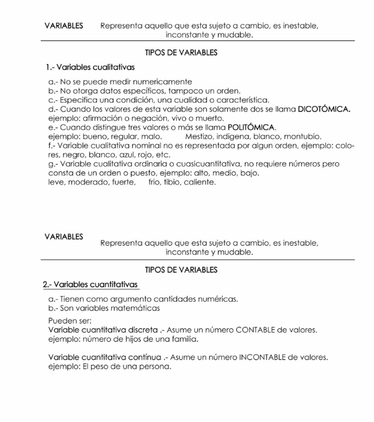 Variables PDF