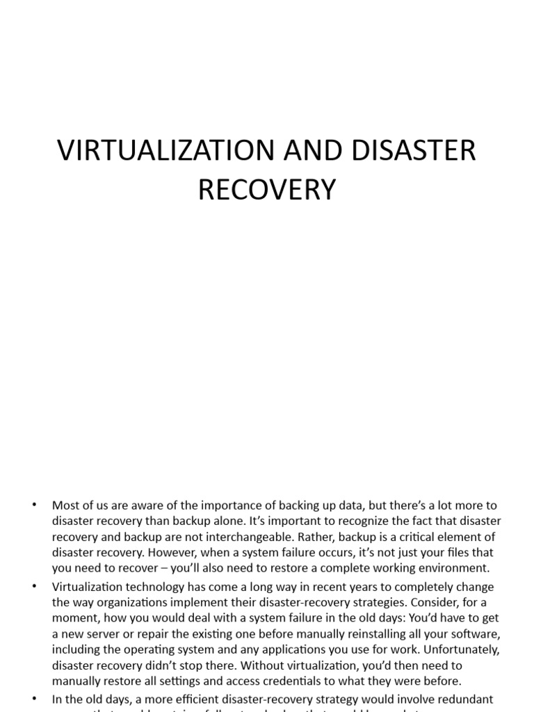 CC Unit2 Disaster Recovery | PDF | Virtualization | Backup