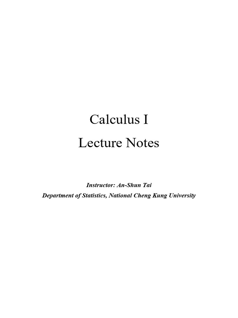 Calculus I - Part 1 | PDF | Teaching Methods & Materials