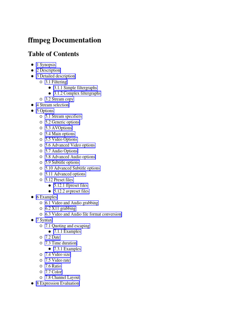 FFmpeg Comprehensive User Guide | PDF | Computers