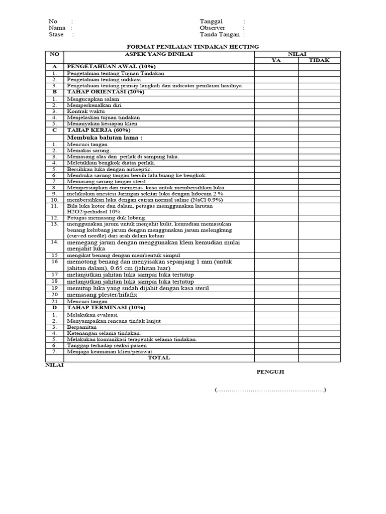 Format Penilaian Hecting | PDF