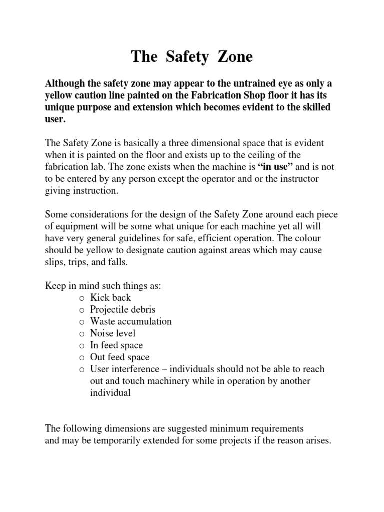 Understanding Safety Zones in Fabrication | PDF