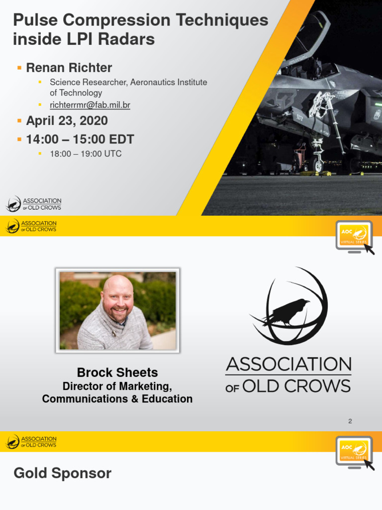 Aoc Webinar 4 23 20 Pulse Compression Pdf Radar Radio Technology 