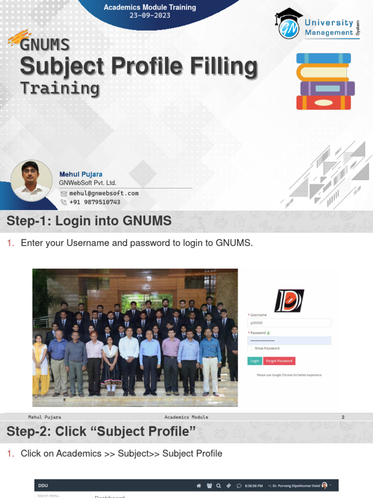 GNUMS Subject Profile Training | PDF | World Wide Web | Internet & Web