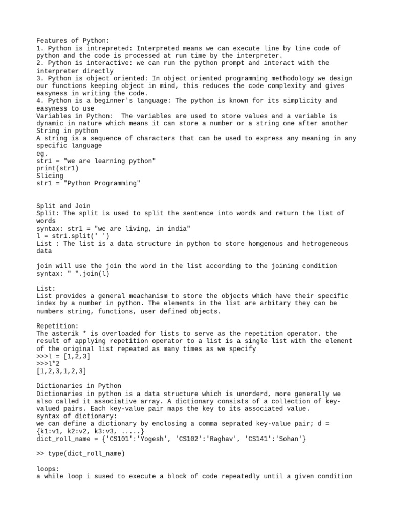 Python Notes Pdf Inheritance Object Oriented Programming Anonymous Function 9962