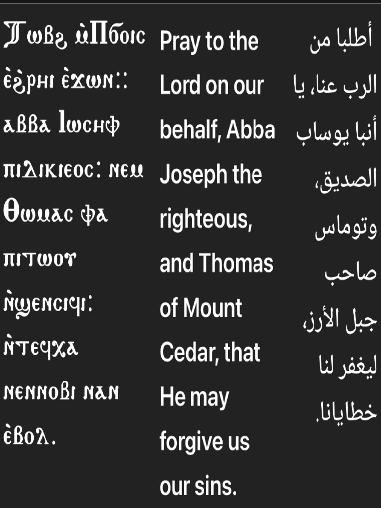 Kiahk Comemoration of Saints | PDF