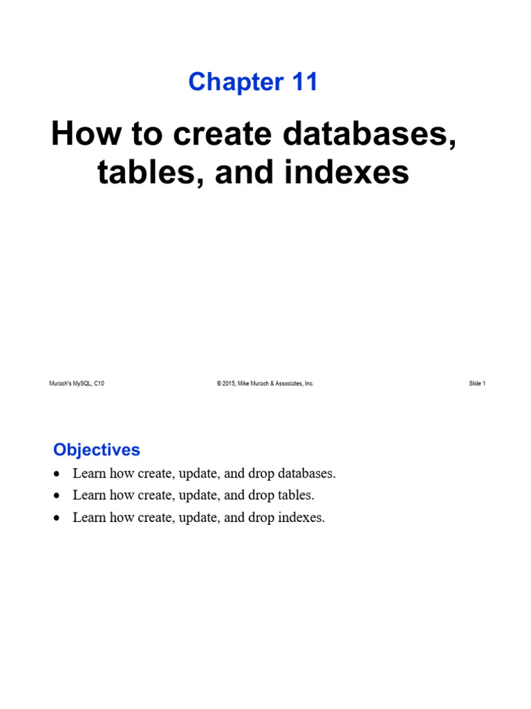 Murach MySQL Chapter 11 Kienltt | PDF