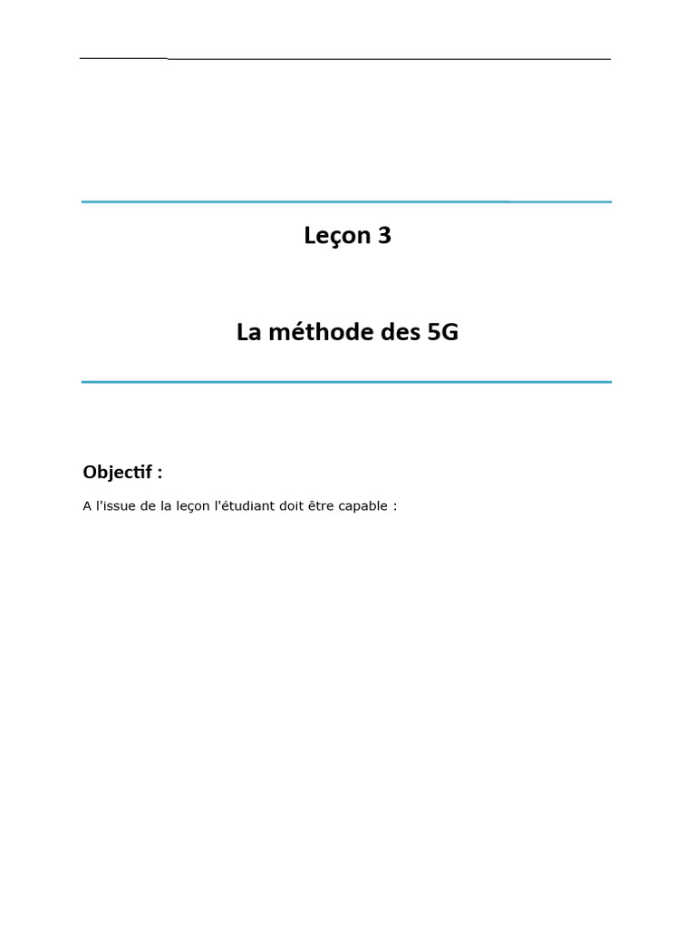 La Méthode 5G | PDF
