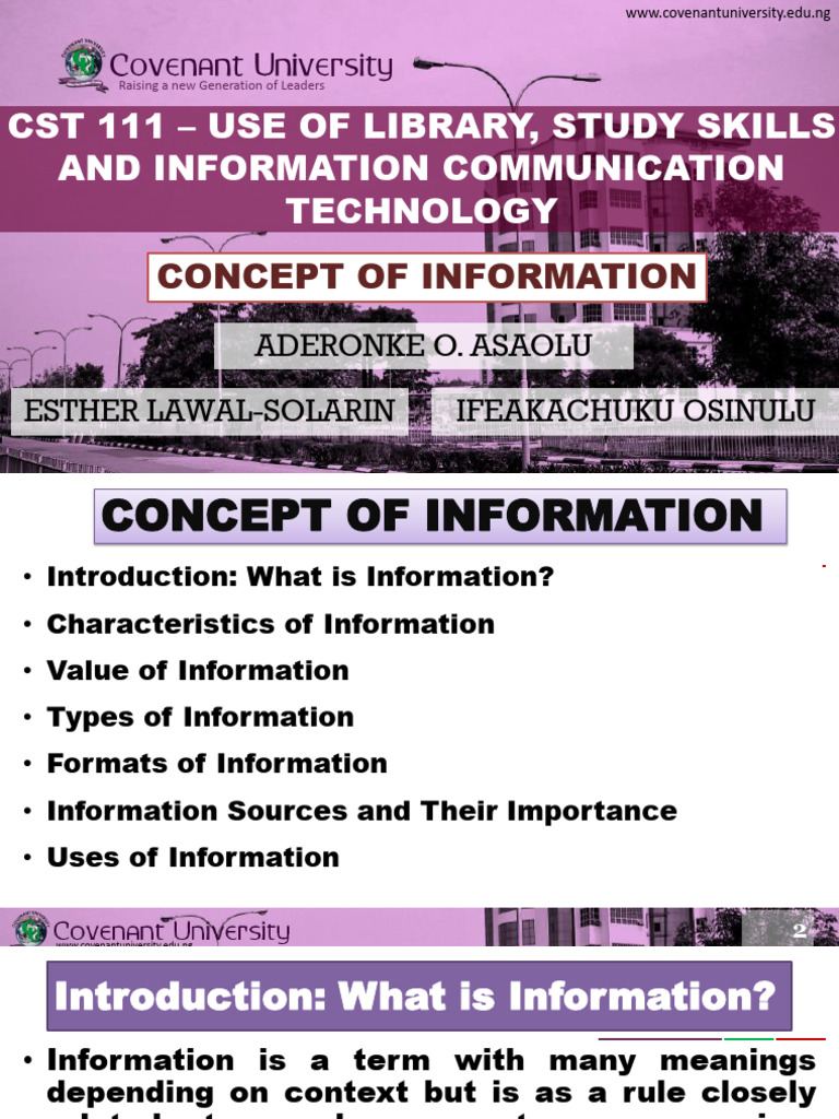 Concept of Information | PDF