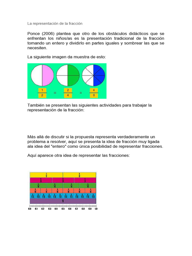3 - La Representación de La Fracción | PDF | Ciencia y matemáticas