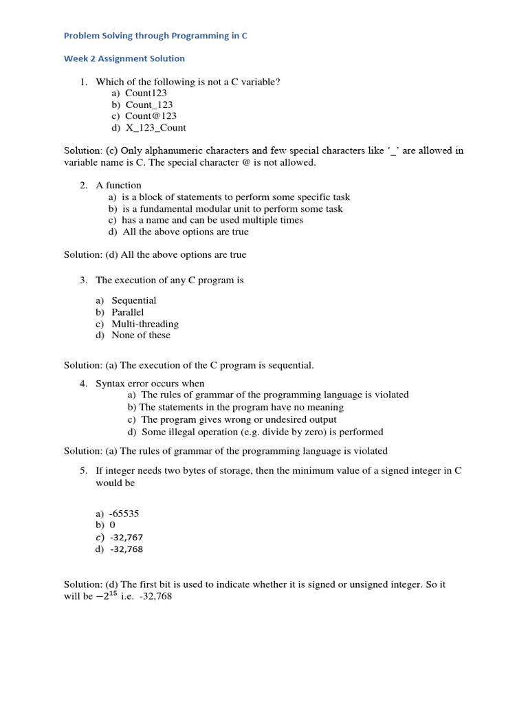 Week-2-July-2023 Solution | PDF Week-2-July-2023 Solution | PDF