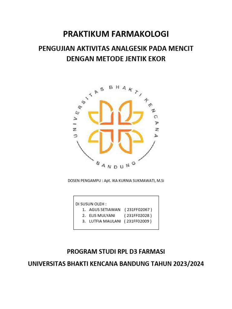 Praktikum Farmakologi Kelompok 2 Uji Aktivitas Analgesik | PDF