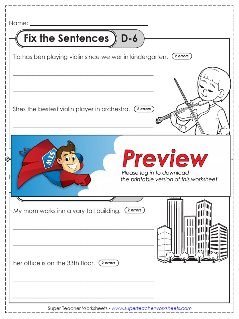 Fixing Sentences for Kindergarten | PDF | Home & Garden