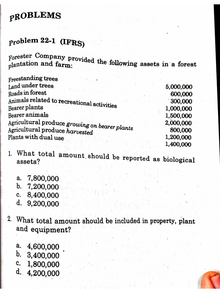 Biological Assets Problems | PDF