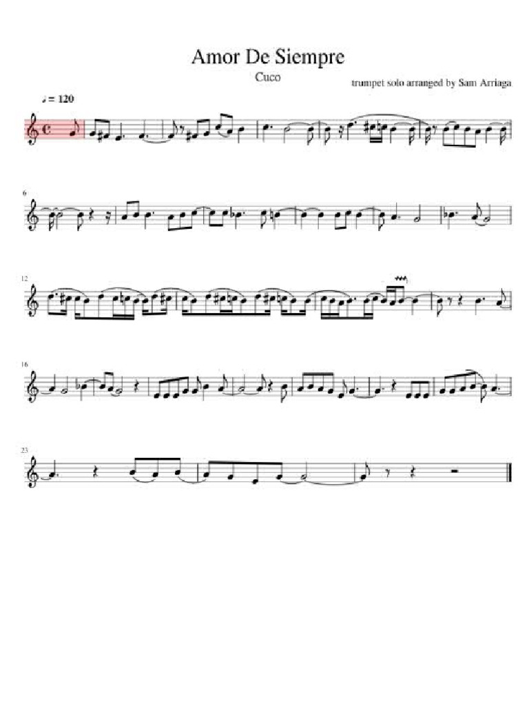 Trumpet Amor de Siempre | PDF