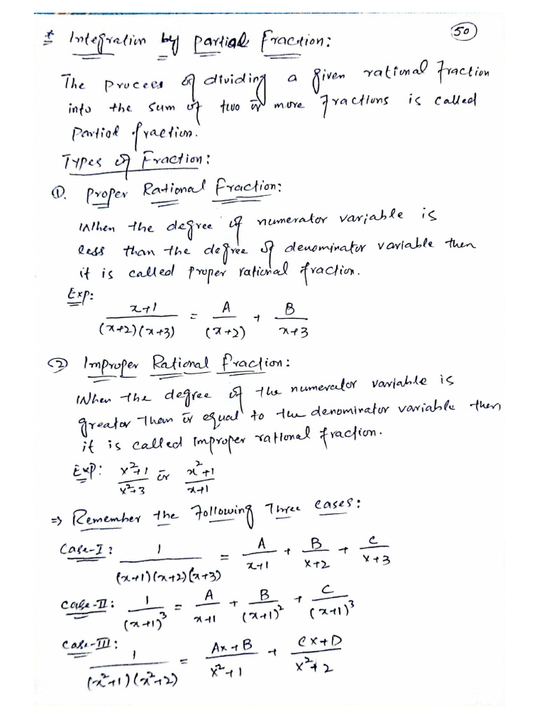 Integration by Partial Fraction | PDF