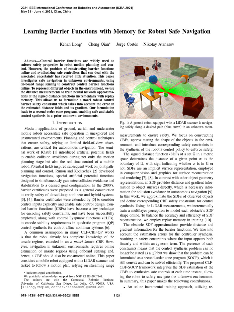 4174 Learning Barrier Functions With Memory For Robust Safe Navigation | PDF | Support Vector ...