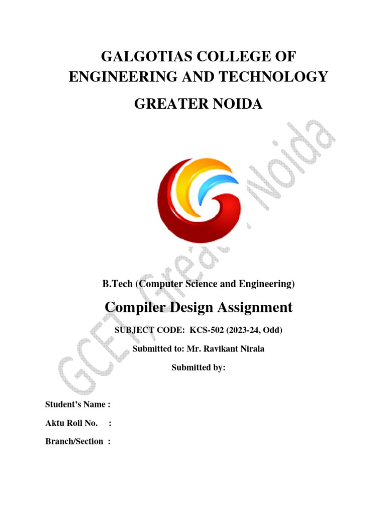 Compiler Assignment - 1-5 Unit Aktu | PDF | Parsing | Compiler