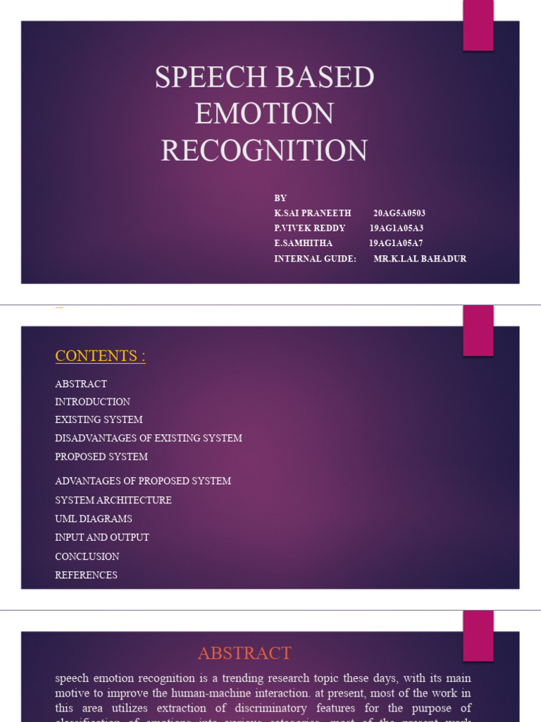 Speech Based Emotion Recognizer | PDF
