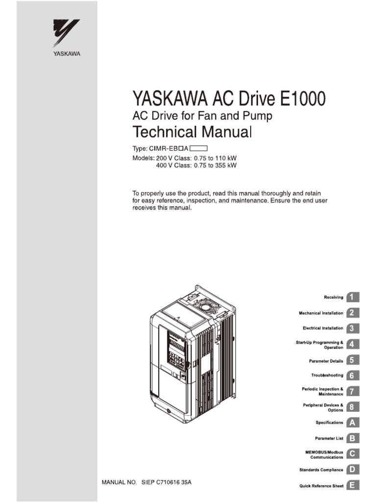 Inverter Yaskawa E1000 | PDF
