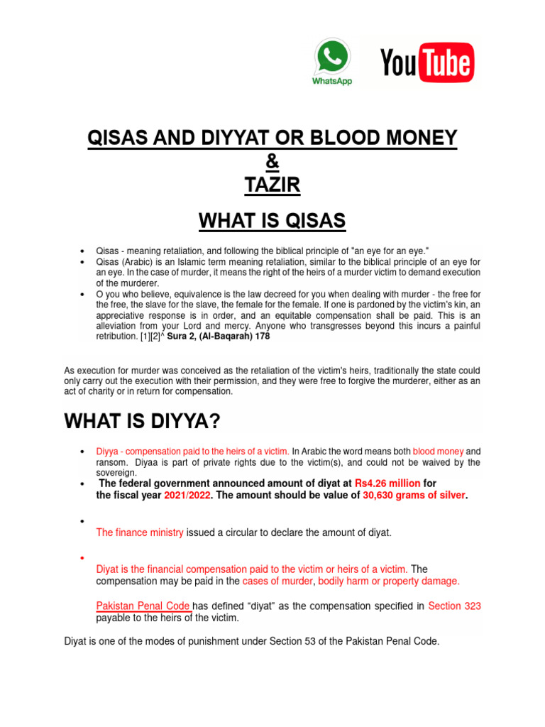 Understanding Qisas and Diyat in Islam | PDF | Punishments | Crime ...