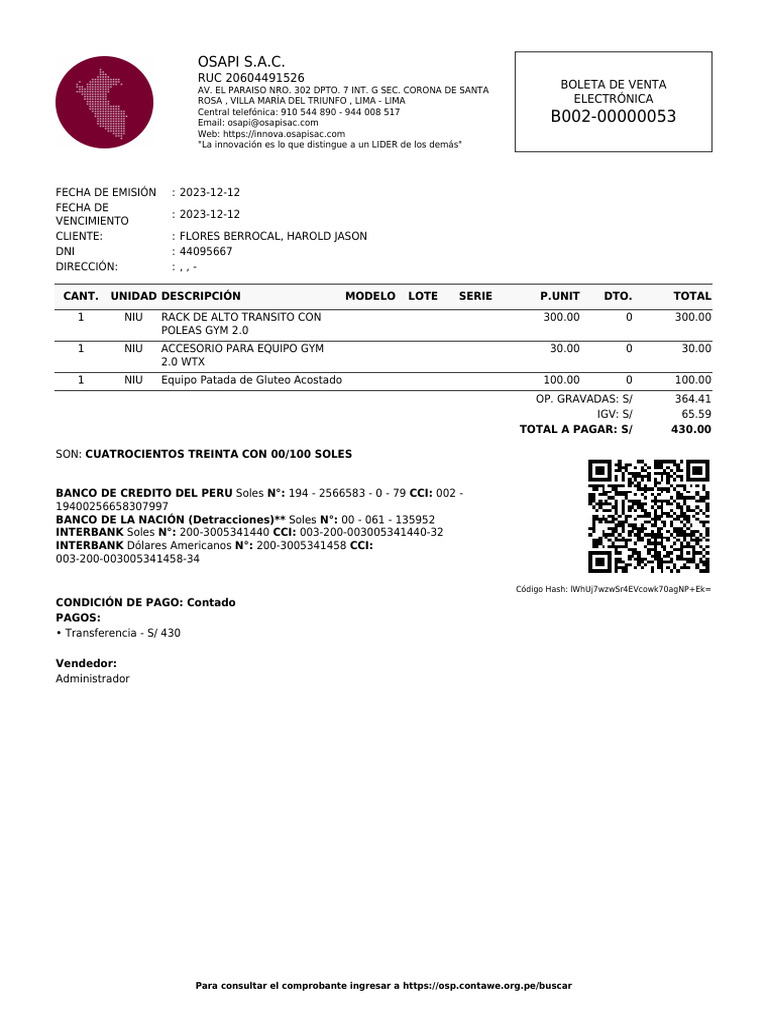 Modelo de Boleta | PDF