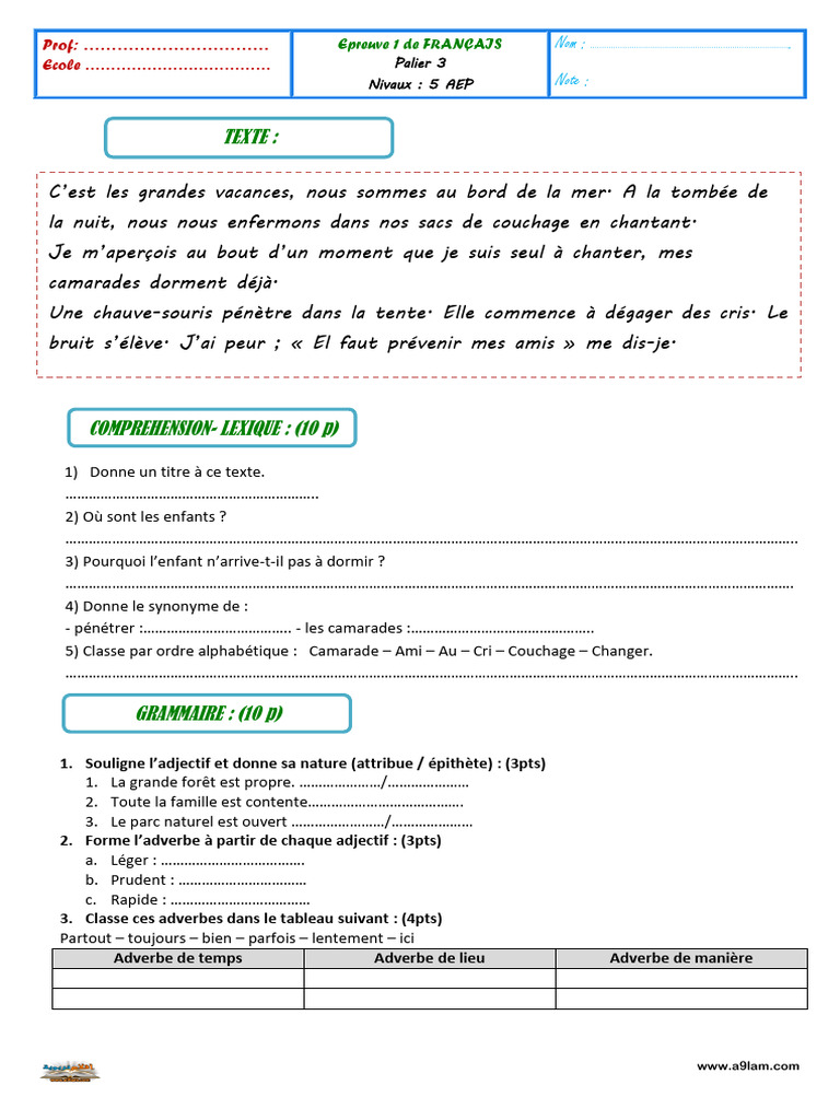 Dev FR 5 Aep c1-s2 | PDF | Adverbe | Morphologie linguistique