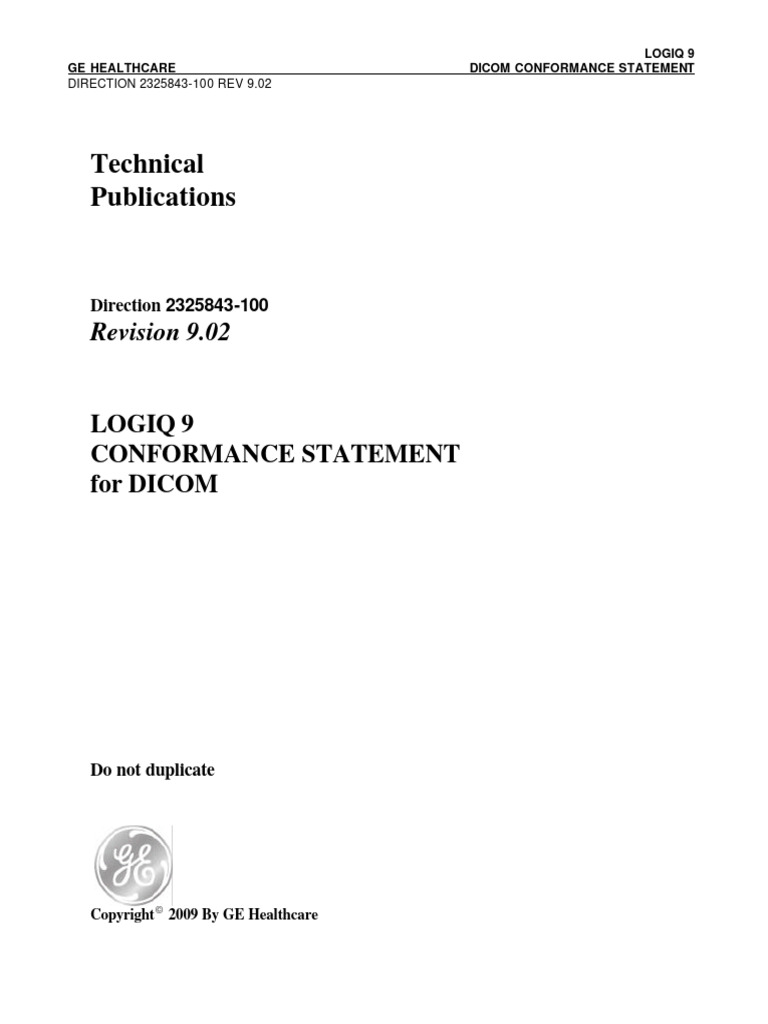S Interoperability Dicom Ultrasound Gehc Dicom Conformance Logiqe9 2325843 100 Rev9 02 PDF | PDF ...