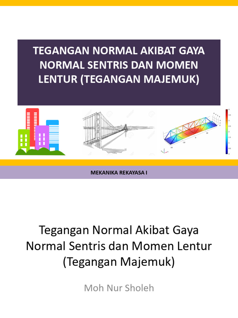 Tegangan Normal Akibat Gaya Normal Sentris Dan Momen Lentur (Tegangan ...